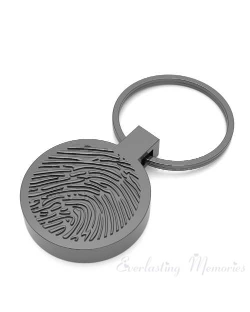 Black Fingerprint Cast Forever Sealed Memorial Keychain, Custom ...