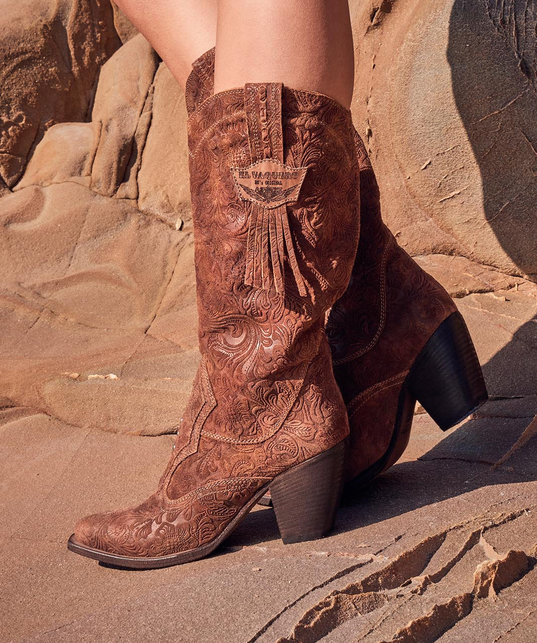 EL VAQUERO KYLE CHARRO HILL WAXED LEATHER WESTERN HEEL BOOTS ...