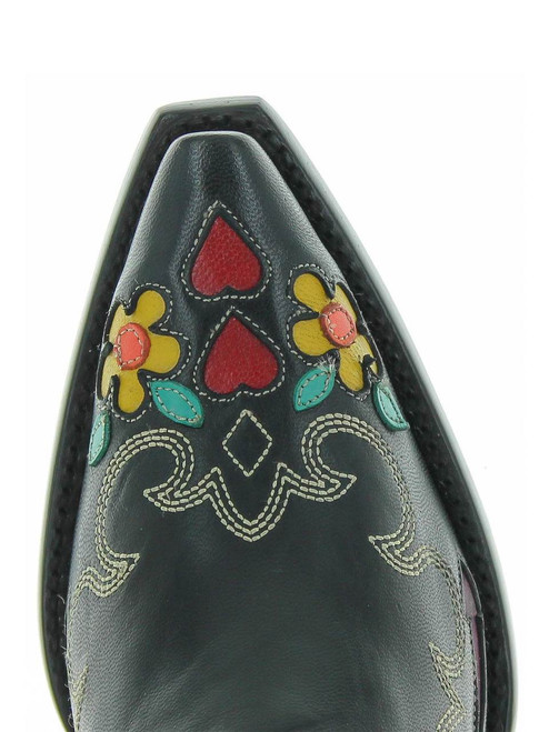 DDL041-1 DOUBLE D RANCH BANDIT BLACK MULTI TALL LEATHER BOOTS ...