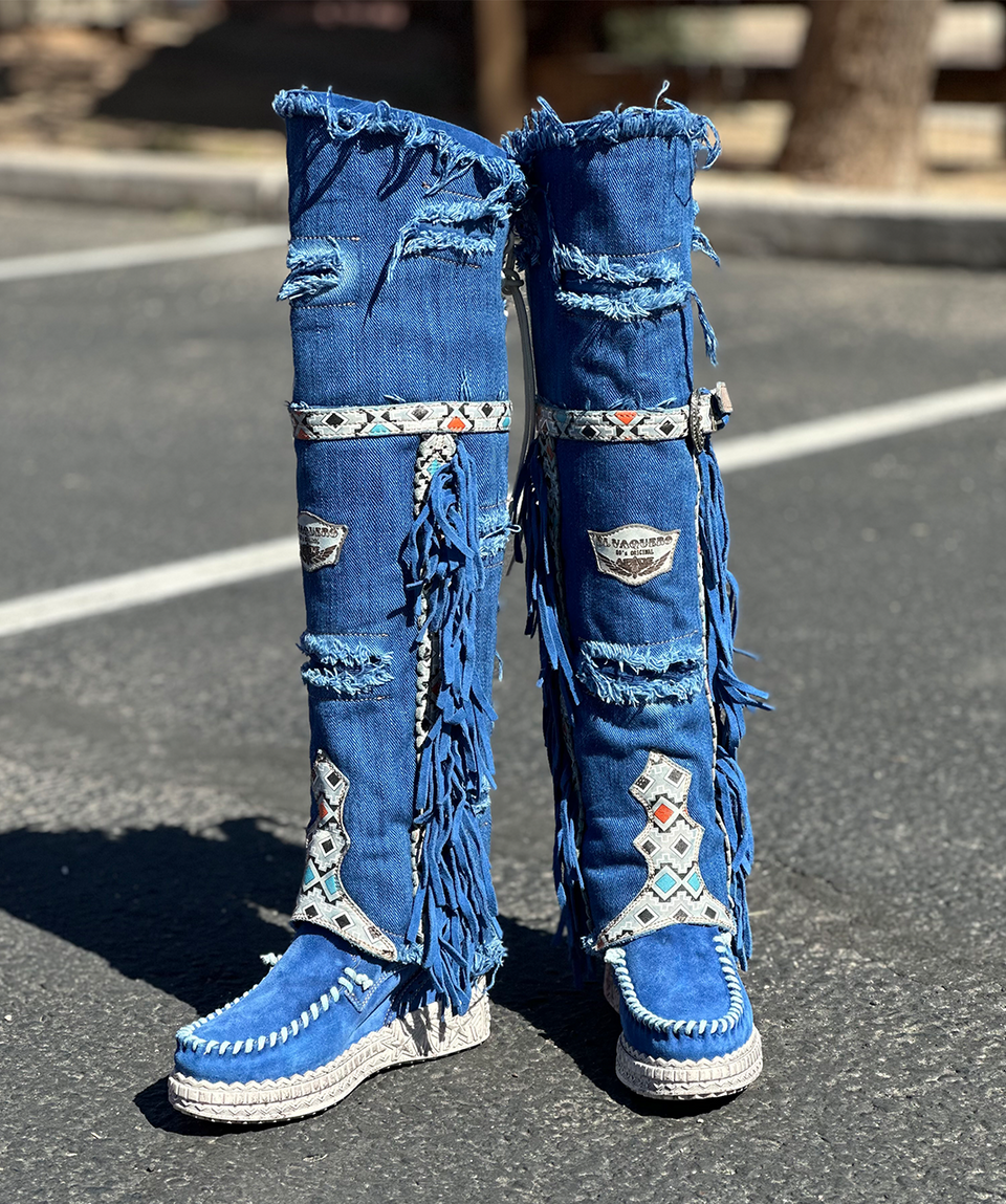 EL VAQUERO Coleen Atomic Jeans Wedge Moccasin Boots - BootJunky.com