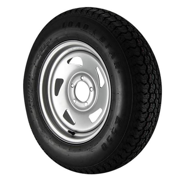 ST205/75D15 Loadstar Trailer Tire LRC on 5 Bolt Silver Blade Wheel