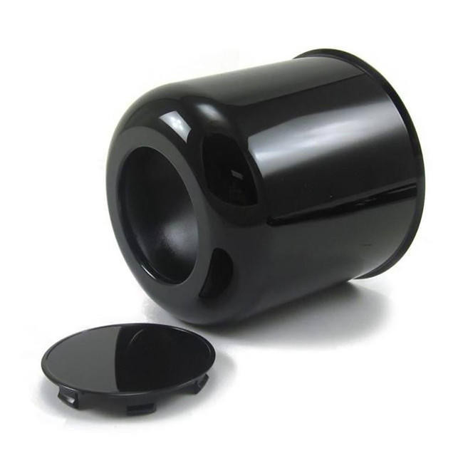 4.90" Plastic Black Center Cap with Black plug