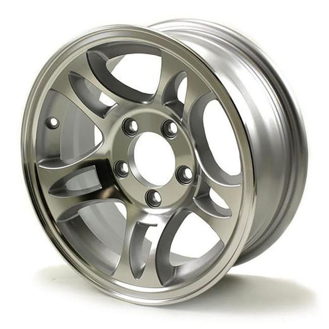 14X5.5 5-Lug on 4.5" Aluminum S5 Trailer Wheel - S545545