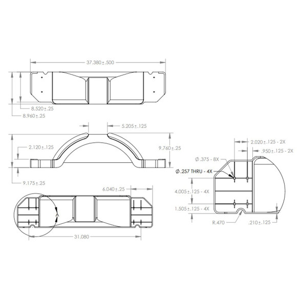 Single Axle Plastic Trailer Fenders