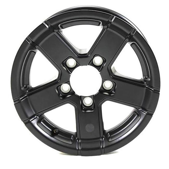 15X5 5-Lug on 4.5" Aluminum Series 07 Trailer Wheel - Black - 755545FPBM