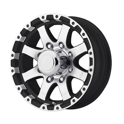 16 X 6 8/6.5 Aluminum T08 Black Machined Lip and Spoke - T08-66867BMLS