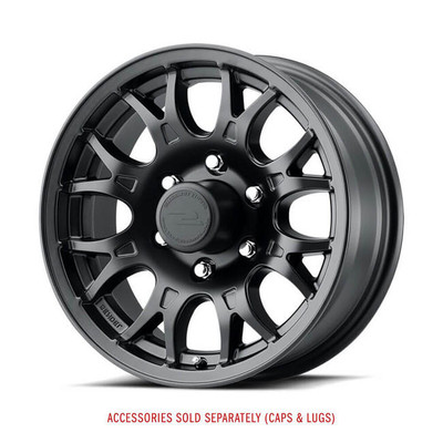 15x6 6-Lug on 5.5" Aluminum T16 Trailer Wheel - Black Matte - T16-56655MB