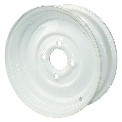 12X4 4-Lug on 4" White Solid Trailer Wheel w/o Pinstripe