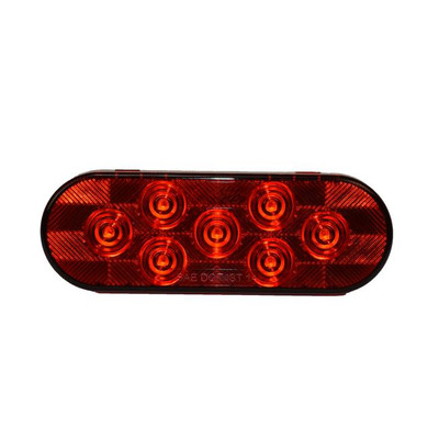 LED 6" Oval Red LED Trailer Tail Light / Turn Signal Light - LT6007LEDR-B