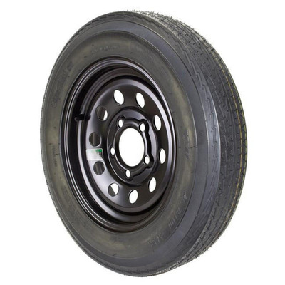 4.80X12 GlobalTrax Trailer Tire LRC on 5 Bolt Black Mod Wheel