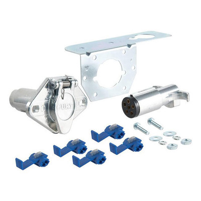 6-Way Round Connector- Die Cast- Car And Trailer End- Incl. Bracket-