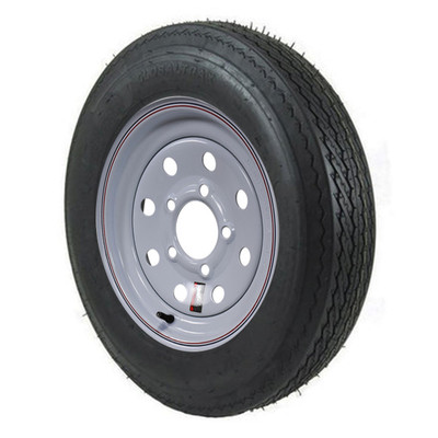 5.30X12 GlobalTrax Trailer Tire LRC on 5 Bolt White Mod Wheel - (AM)