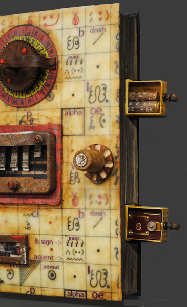 Cipher by Raymond Papka | Unique Altered Book Sculpture