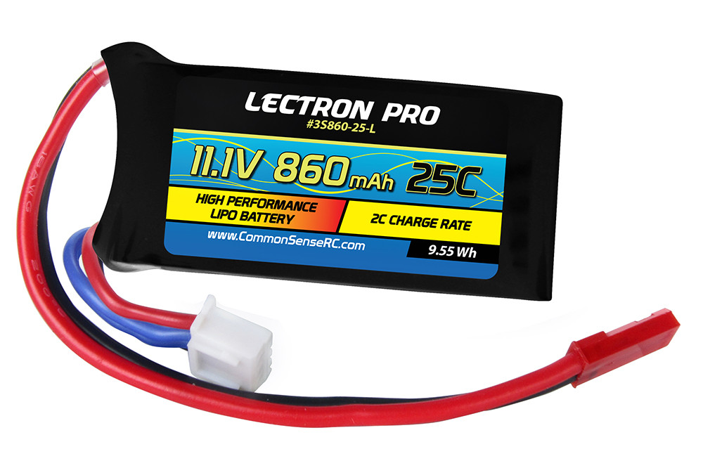 Lectron Pro 11.1V 860mAh 25C Lipo Battery w/ JST - NZ HOBBIES