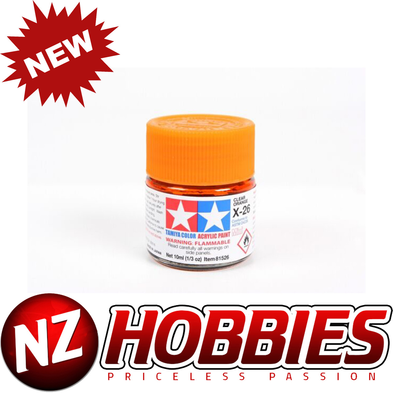 TAMIYA TAM81526 Acrylic Mini X26, Clear Orange - NZ HOBBIES