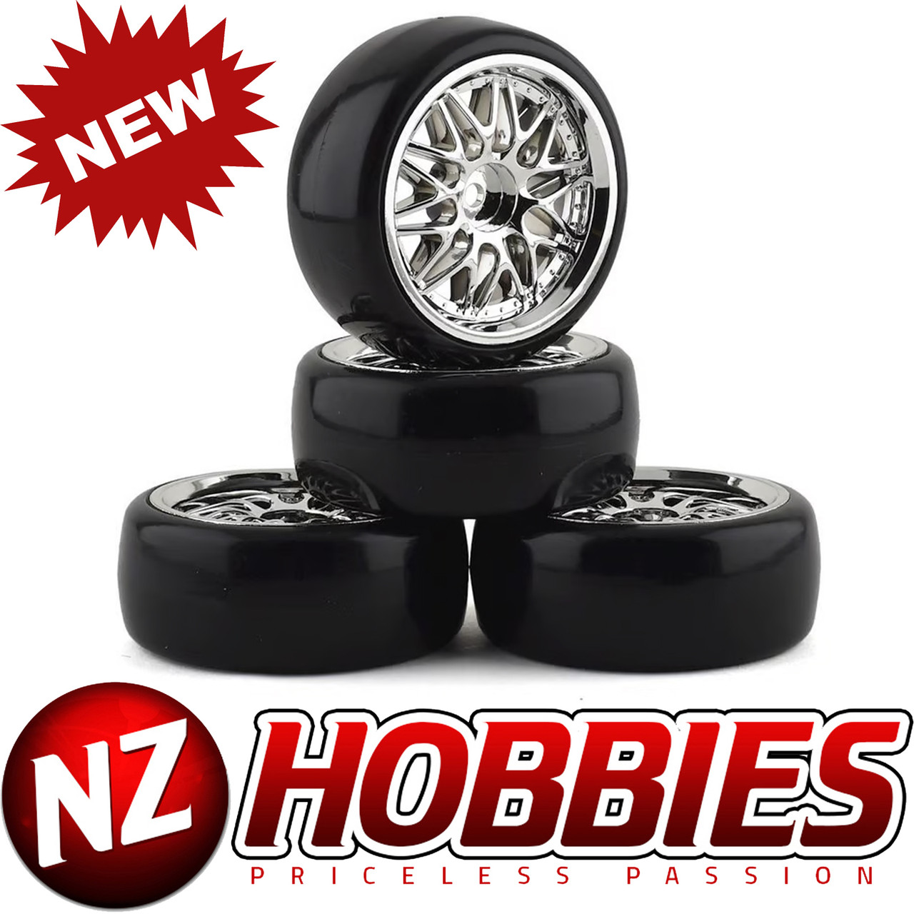 INTEGY INTC23239 Type2 Complete Wheels/Tire Set (4): Drift - NZ HOBBIES