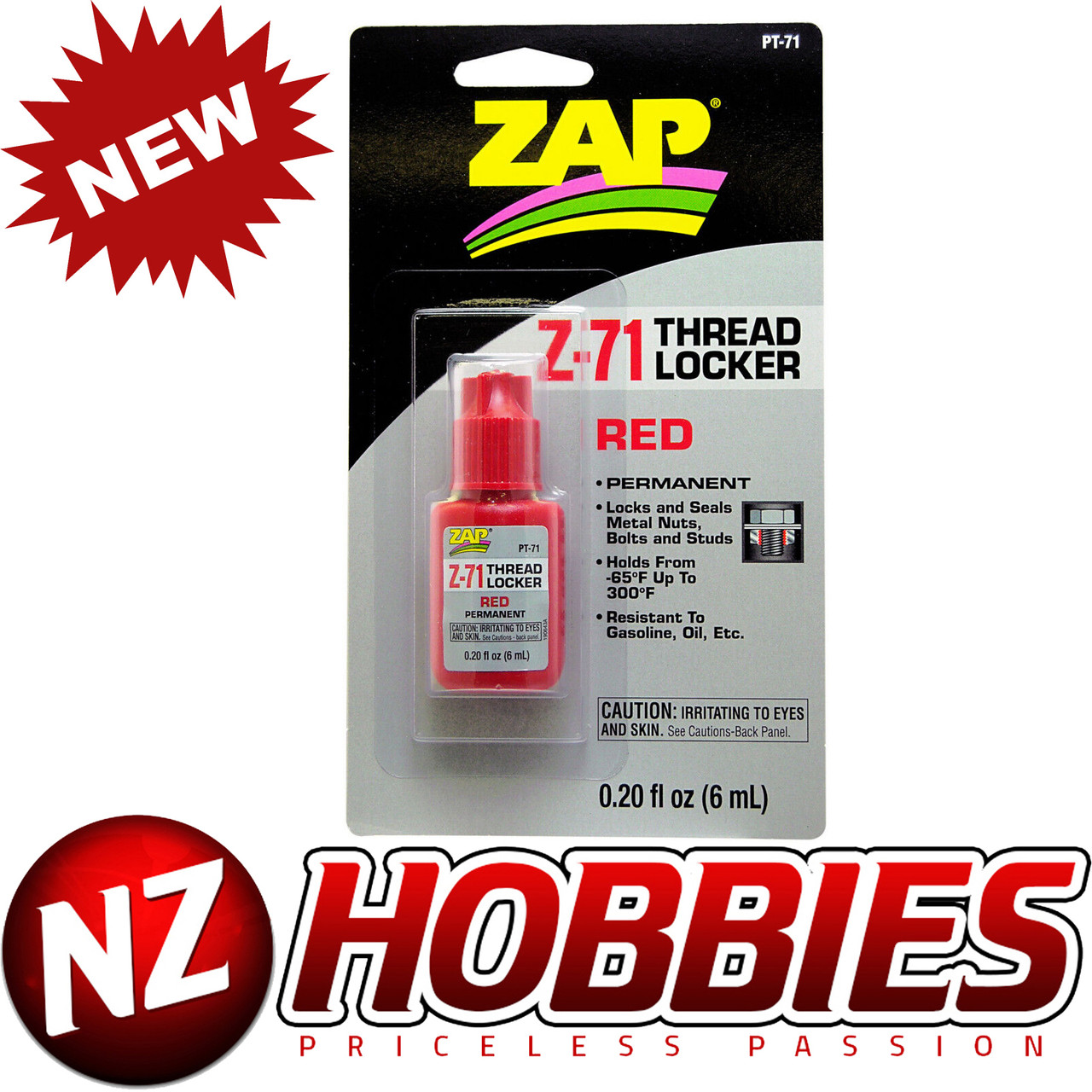 ZAP Z-71 Permanent Thread Lock, .20 oz # PAAPT71 - NZ HOBBIES