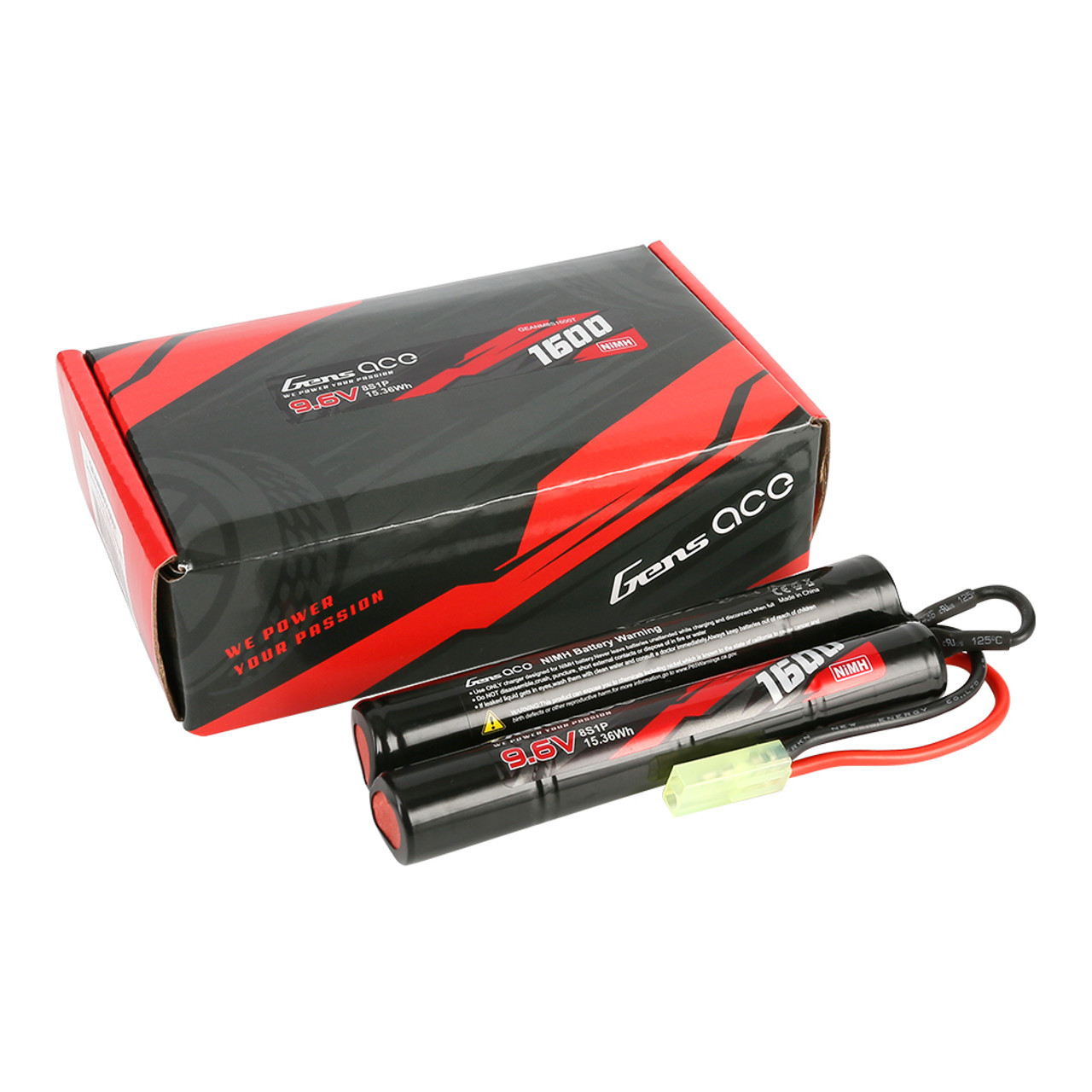 Gens Ace 1600mAh 8S1P 9.6V Airsoft Gun Nunchuck-Style NIMH Battery - NZ ...