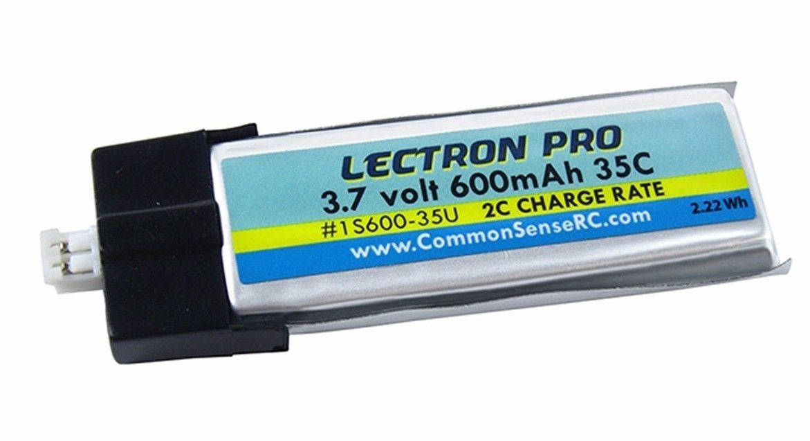 Lectron 1S600-35U 600mAh 1S 3.7V 35C LiPo Pack w/ UMX Connector ...