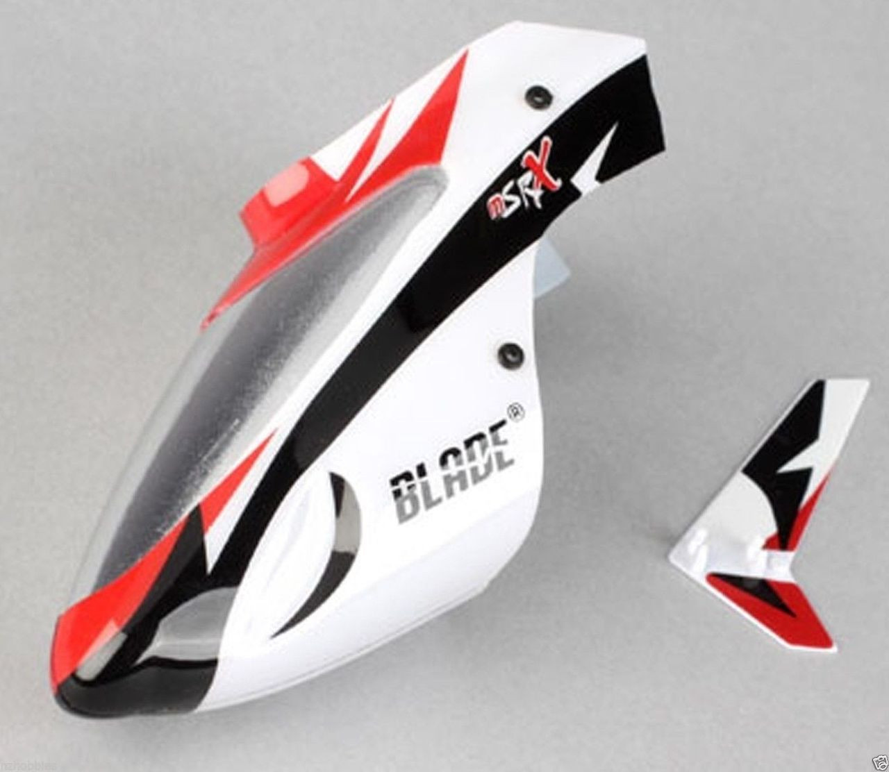 New Blade BLH3218 MSR X Complete White Canopy w/ Vertical Fin : MSRX ...