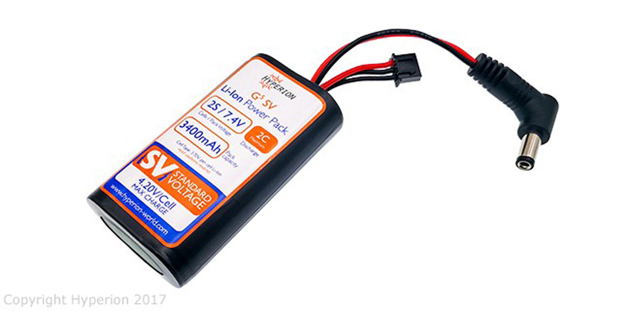 Hyperion G5 2Cmax 2S 3400mAh 4.2V-Max Li-Ion : FPV Goggle (18650B Cells ...