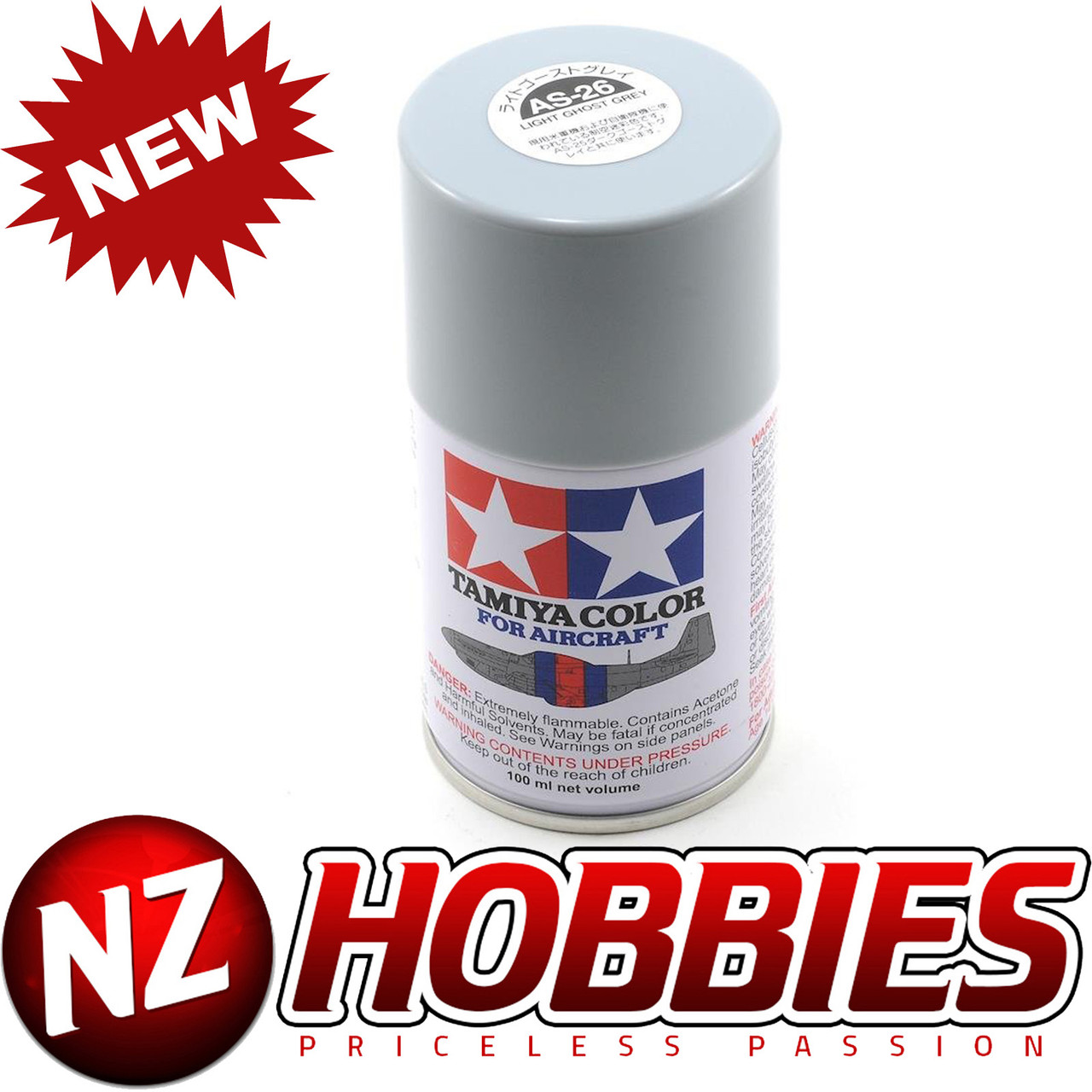 TAMIYA TAM86526 Aircraft Spray AS-26 Light Ghost Grey Acrylic - NZ HOBBIES
