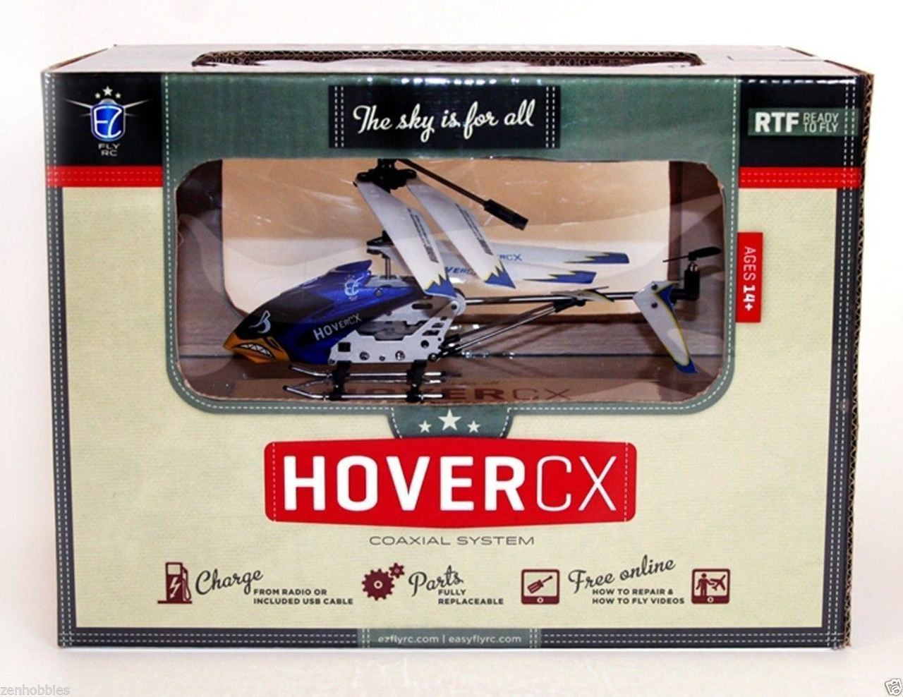 Easy Fly RC Hover CX Mini RTF 3 Channel Helicopter with BLUE Canopy ...