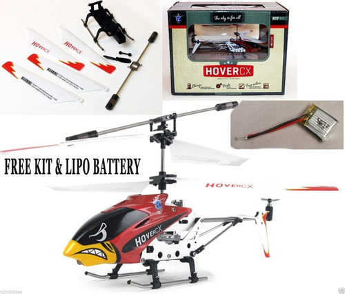 EZ Fly RC Hover CX Mini RTF 3 Ch Heli w/ RED Canopy w/ FREE Kit & Lipo ...