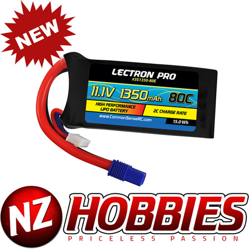 Lectron Pro 11.1V 1350mAh 80C Lipo Battery w/ EC3 for FPV Racers - NZ ...