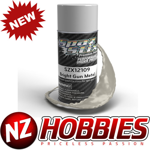 Spaz Stix SZX12109 Bright Gun Metal Aerosol Paint, 3.5oz Can - NZ HOBBIES