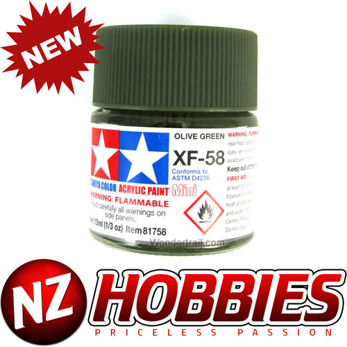 TAMIYA TAM81758 Acrylic Mini XF58 Olive Green - NZ HOBBIES
