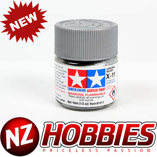 Tamiya TAM81511 Acrylic Mini X11, Chrome Silver - NZ HOBBIES
