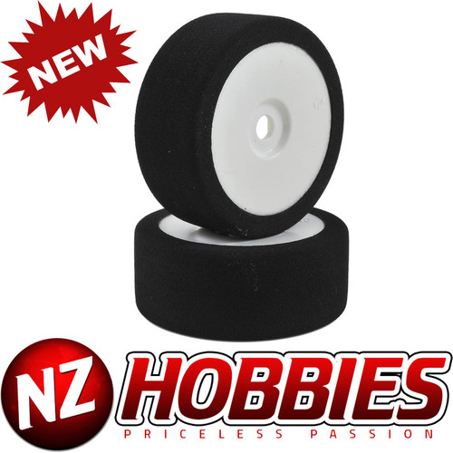 BSR Racing 1/8 Double Pink Mounted GT Foam Tire On White Dish 17mm Hex ...