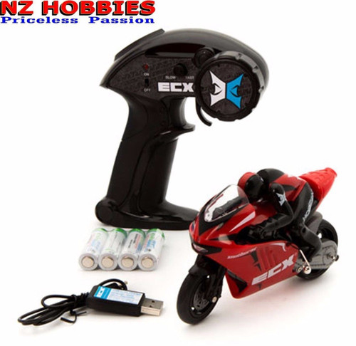 Electrix ECX01004T2 Outburst Motorcycle RTR, Red 1/14 Scale - NZ HOBBIES