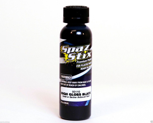 New Spaz Stix SZX00110 High Gloss Black/ Backer Airbrush Paint for RC ...