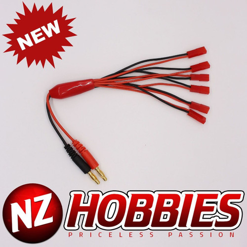 NZHOBBIES Banana Plug 4mm to 6 JST Parallel Lipos Charging Adapter ...