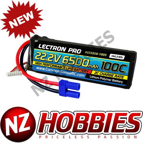 Lectron Pro 22.2V 6500mAh 100C Lipo Battery w/ EC5 : Large Planes ...