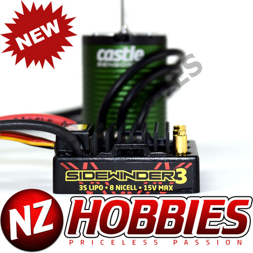 Castle Creation SV3 Sidewinder 12V Waterproof ESC w/ 1406-5700Kv ...