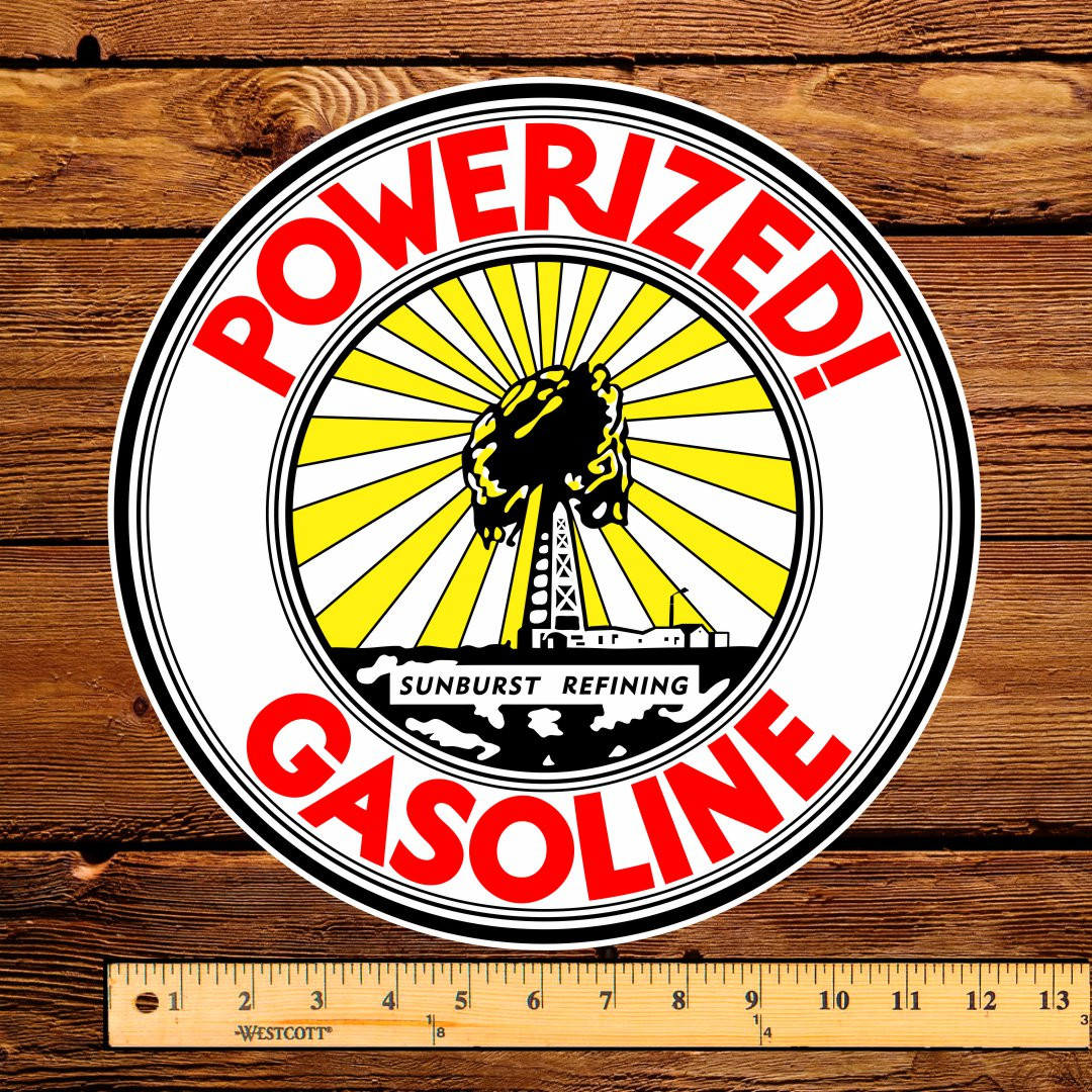Powerized Gasoline 12" Pump Decal | Pogo's Garage