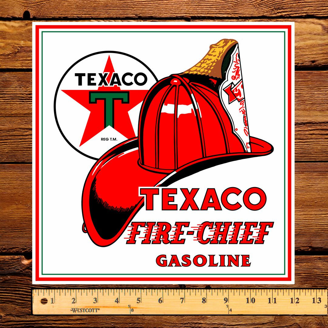 Texaco T Gasoline 12" Pump Decal | Pogo's Garage