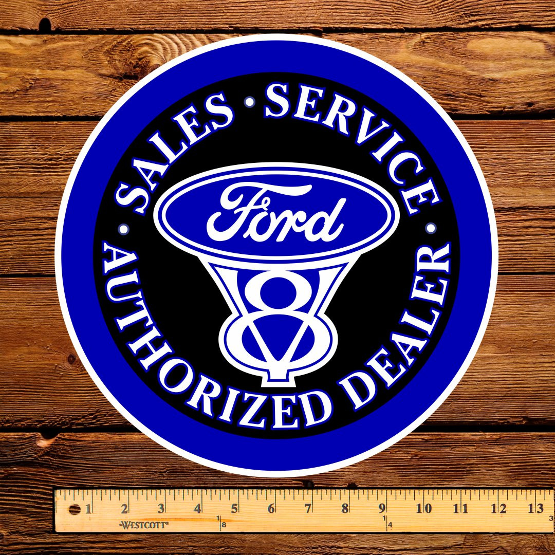 Ford V-8 Authorized Dealer 12" Pump Decal | Pogo's Garage