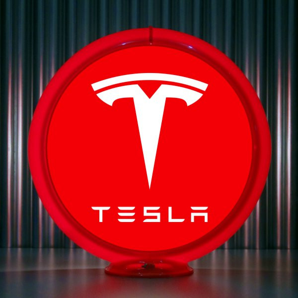 Tesla Custom Gas Pump Globe | Pogo's Garage