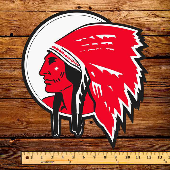 Red Indian Late 12" Pump Decal | Pogo's Garage