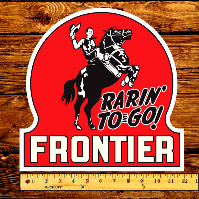 Frontier Rarin To Go Gas Pump 12" Pump Decal | Pogo's Garage
