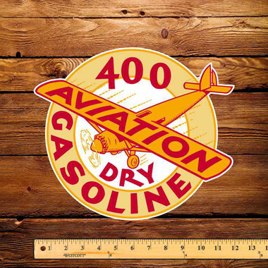 Shell 400 Dry Gasoline 10" x 12" Pump Decal | Pogo's Garage