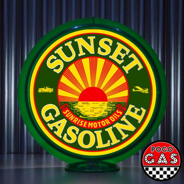 Sunset Gasoline Gas Pump Globe - Pogo's Garage