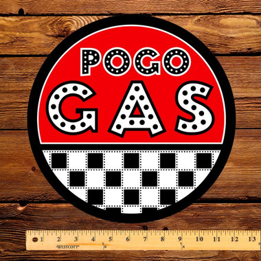 POGO GAS 12" Round Pump Decal | Pogo's Garage
