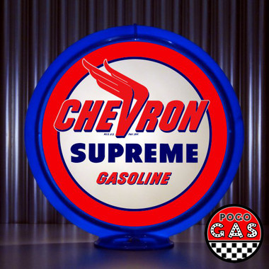 Chevron SUPREME Gasoline Gas Pump Globe | Pogo's Garage