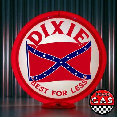 DIXIE "Best For Less" Gas Pump Globe | Pogo's Garage