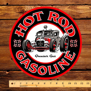 Hot Rod GREASER Gasoline Gas Pump Decal | Pogo's Garage